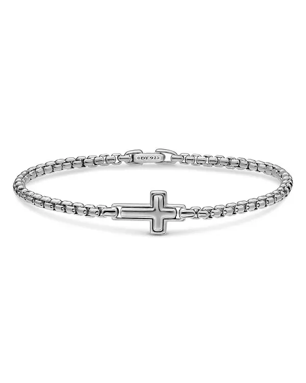 David Yurman Cross Station Bracelet In Sterling 3.6mm - Silver