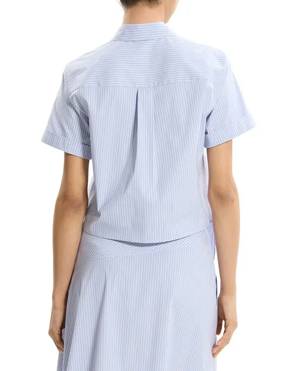 Theory Tie Front Short Sleeve Shirt