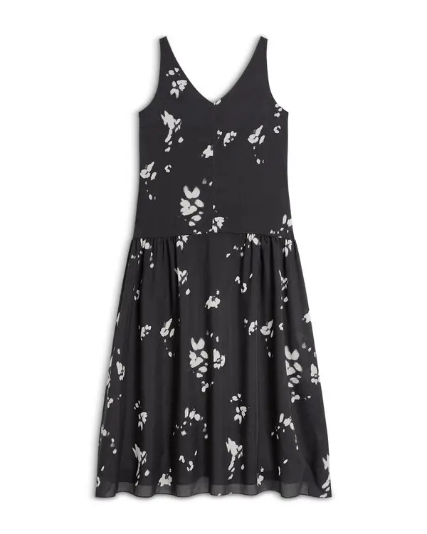 Theory Sleeveless V-neck Printed Midi Dress