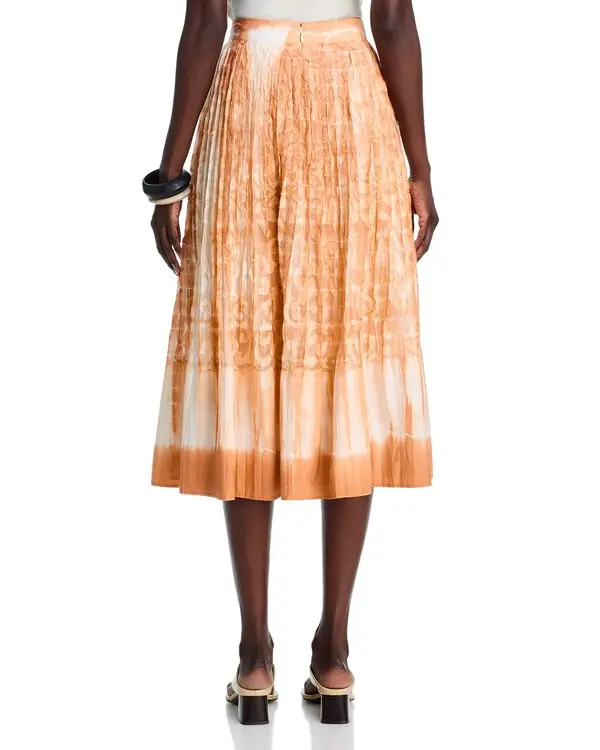 Kobi Halperin Tie-dye Pleated Silk Skirt