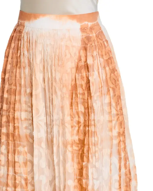Kobi Halperin Tie-dye Pleated Silk Skirt