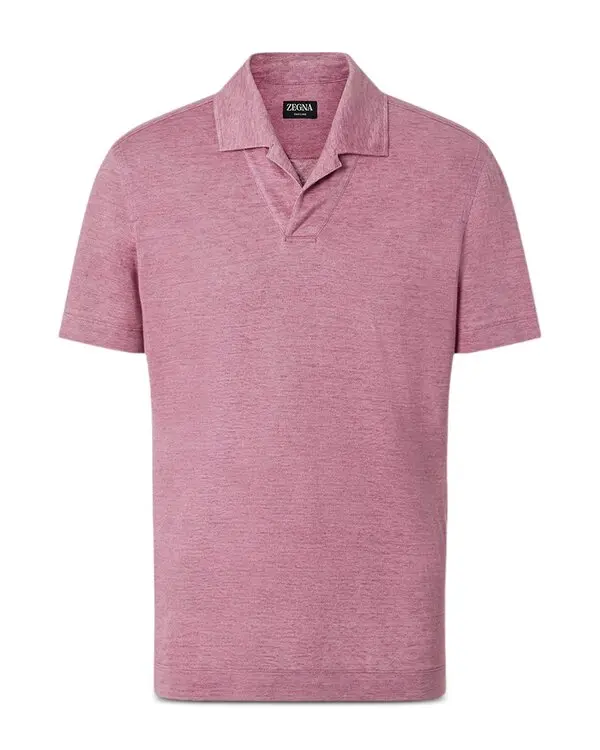 Zegna Oasi Lino Polo Shirt - Pink