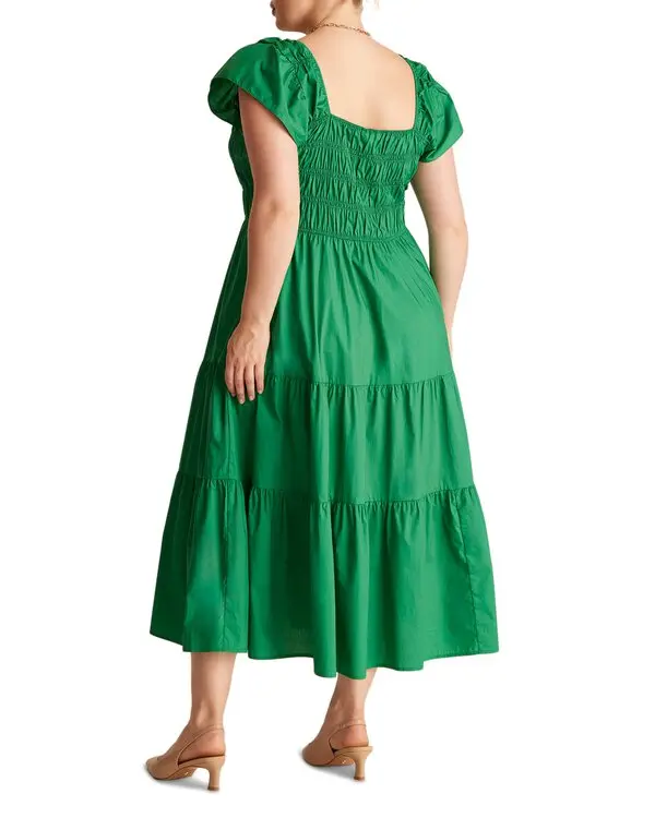 ESTELLE Alana Smocked Midi Dress - Emerald