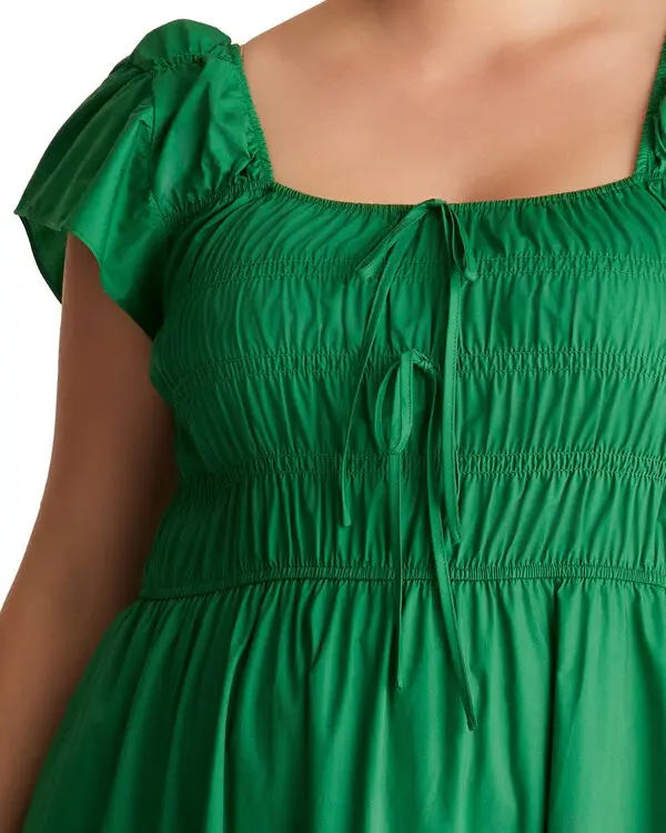 ESTELLE Alana Smocked Midi Dress - Emerald