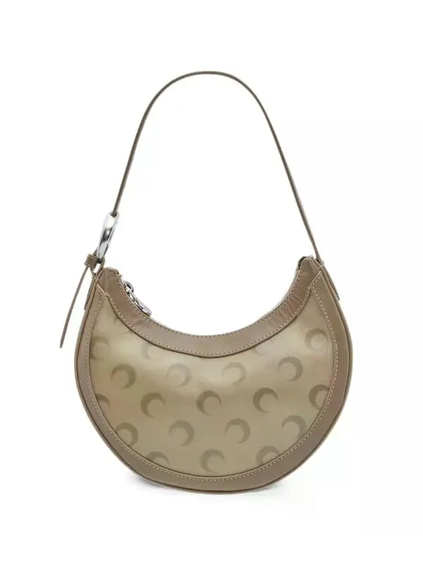 MARINE SERRE Faded Leather Moon Eclips Mini Bag - Neutrals