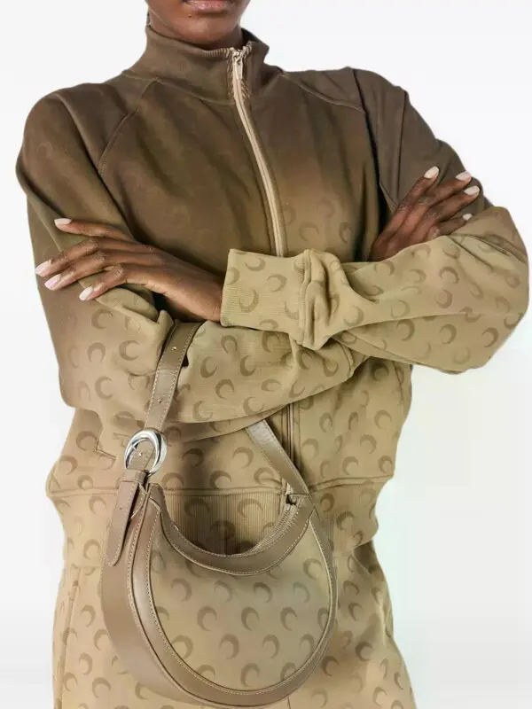 MARINE SERRE Faded Leather Moon Eclips Mini Bag