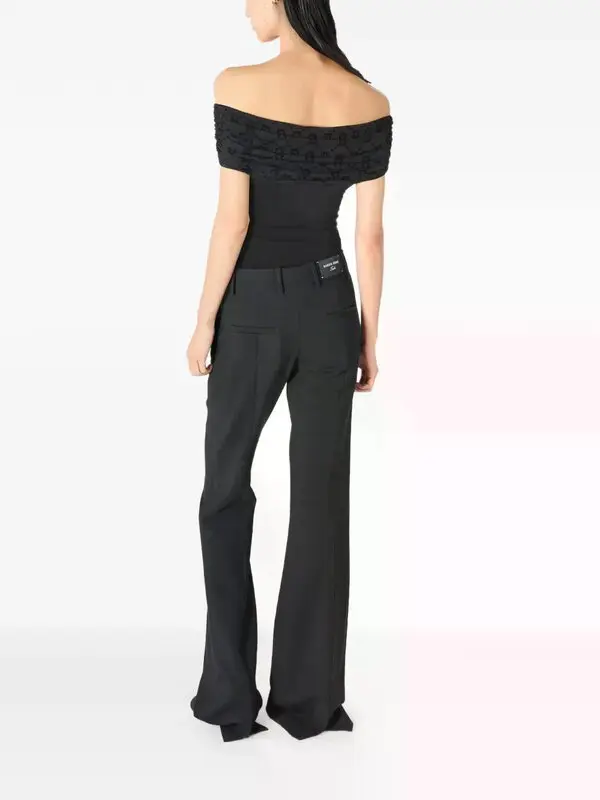 MARINE SERRE Tailored Wool Flare Pants