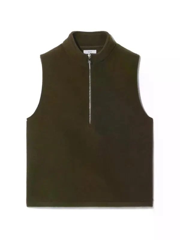 RIER Wool Half-zip Gilet - Brown