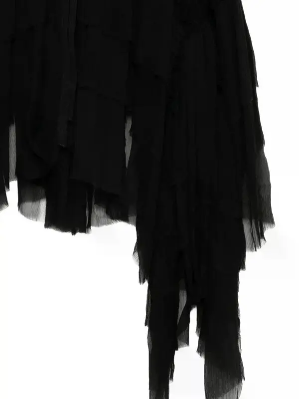 ANN DEMEULEMEESTER Layered Crinkled Sheer Skirt