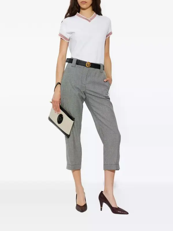 Versace Gingham Check Cropped Trousers