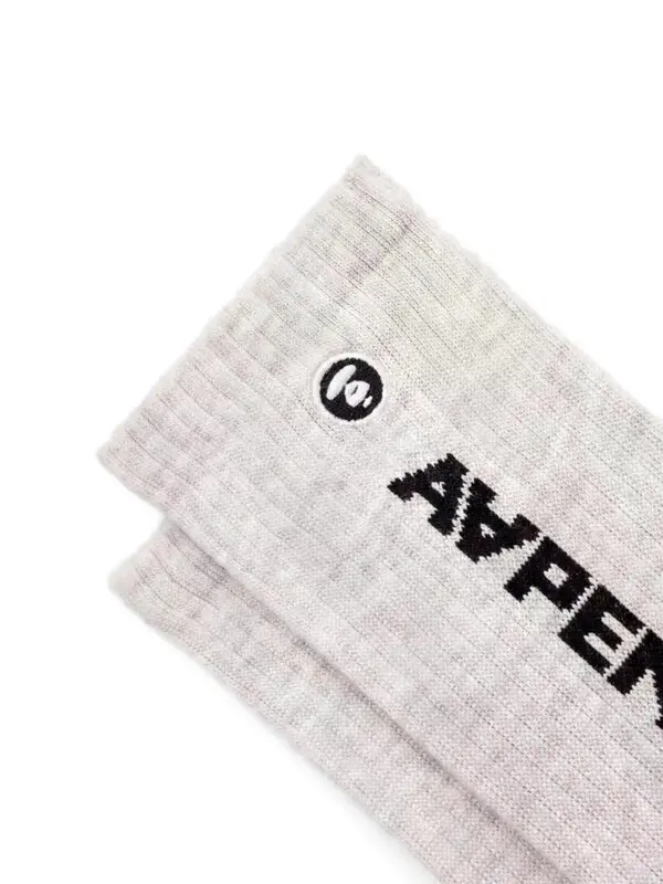 AAPE BY *A BATHING APE Logo-print Ribbed Knit Socks