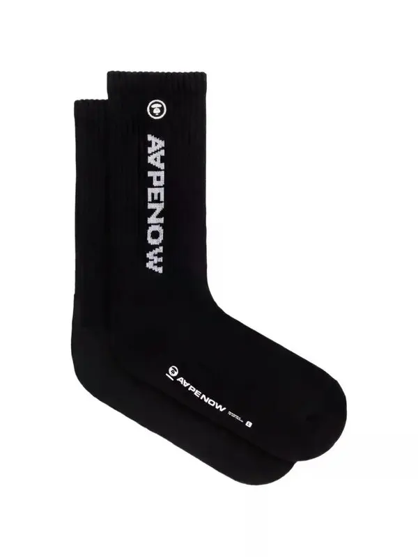 AAPE BY *A BATHING APE Ribbed Knit Socks - Black