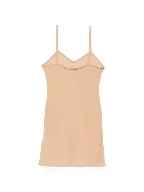 AKEP V-neck Spaghetti-strap Mini Dress - Neutrals