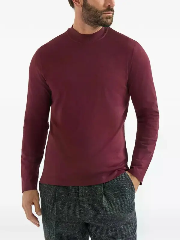 Brunello Cucinelli Cotton Jersey Long-sleeve Mock-neck T-shirt