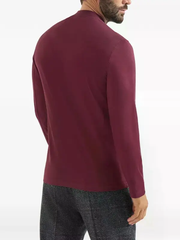 Brunello Cucinelli Cotton Jersey Long-sleeve Mock-neck T-shirt