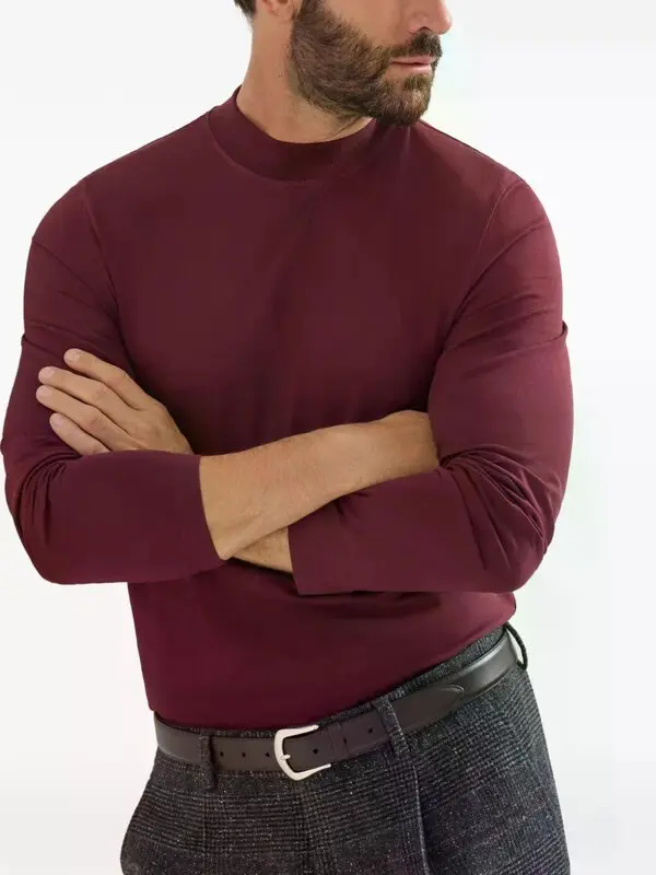 Brunello Cucinelli Cotton Jersey Long-sleeve Mock-neck T-shirt