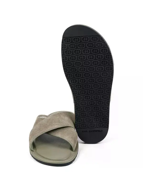 Karl Lagerfeld Criss-cross Suede Slides