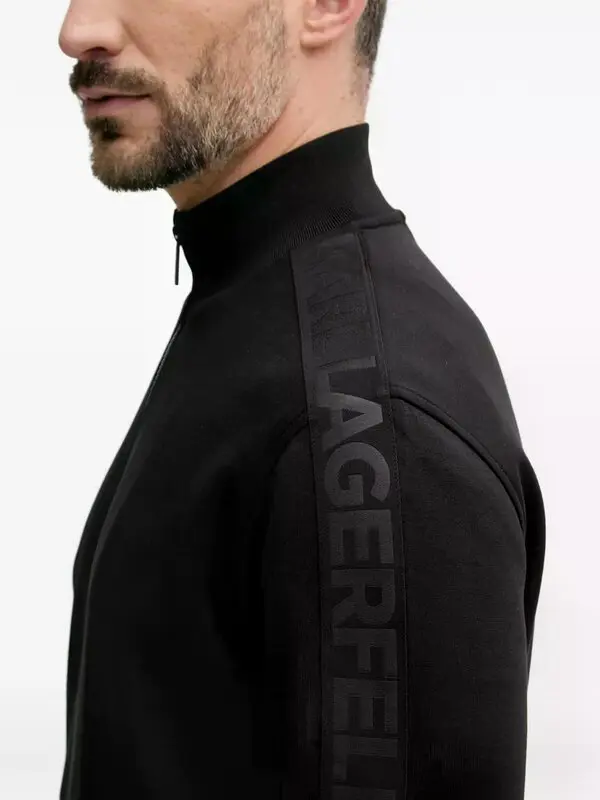 Karl Lagerfeld Logo-tape Zip-up Sweatshirt