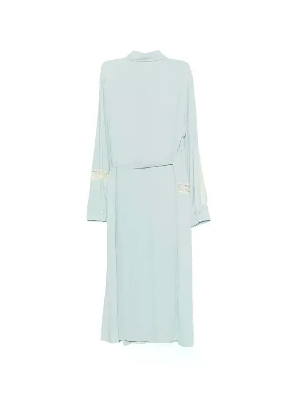 SEMICOUTURE Belted Shirt Dress With Lace Trim