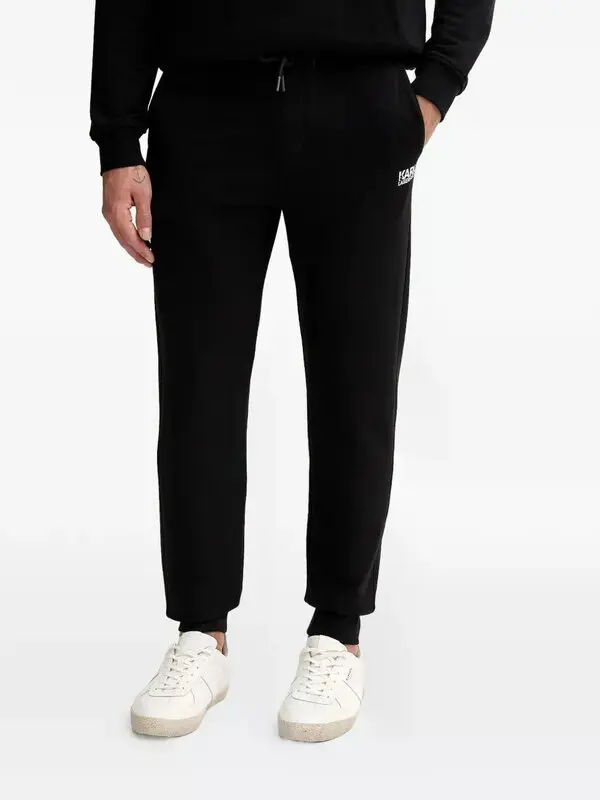 Karl Lagerfeld Logo-print Drawstring Track Pants - Black