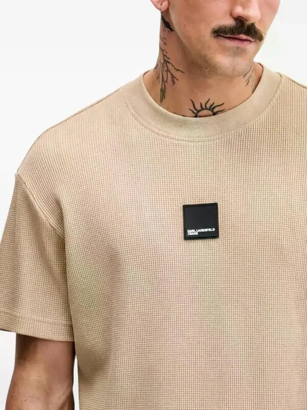 Karl Lagerfeld Waffle-knit Logo-patch T-shirt