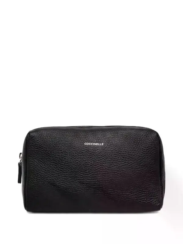 COCCINELLE Grained Leather Make-up Bag - Black