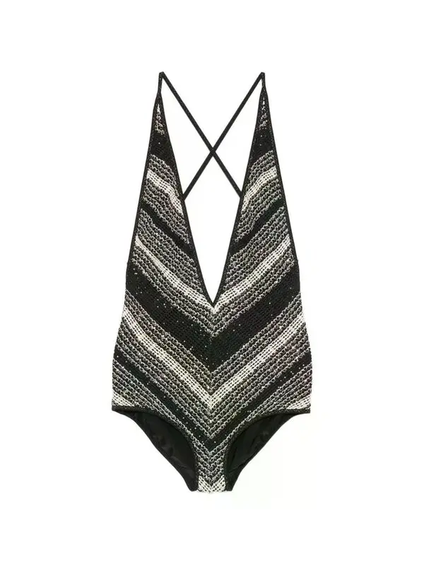 Missoni Zigzag Sequin-embellished Swimsuit - Black