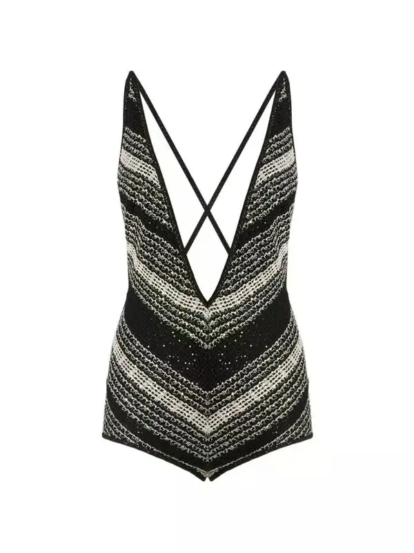 Missoni Zigzag Sequin-embellished Swimsuit - Black