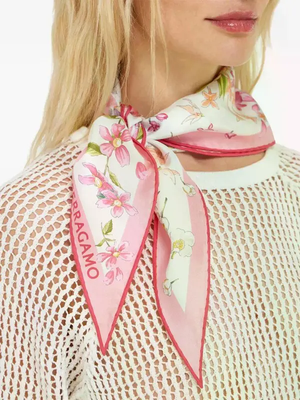 FERRAGAMO Floral-print Silk Scarf