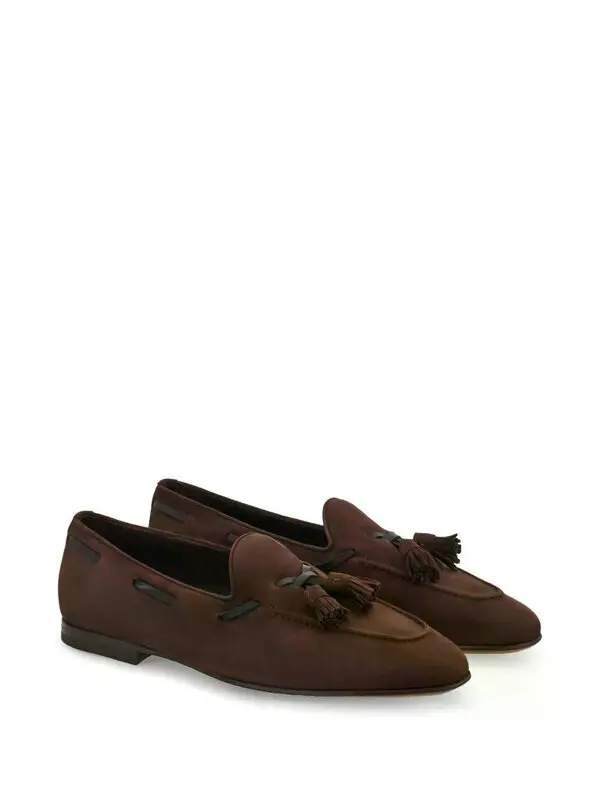 FERRAGAMO Kid Suede Tassel Loafers