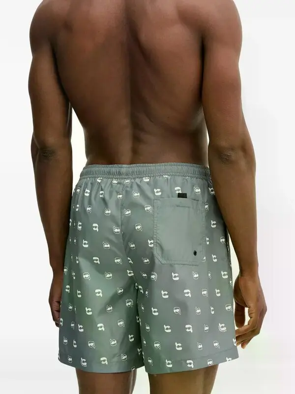 Karl Lagerfeld Ikon Print Swim Shorts