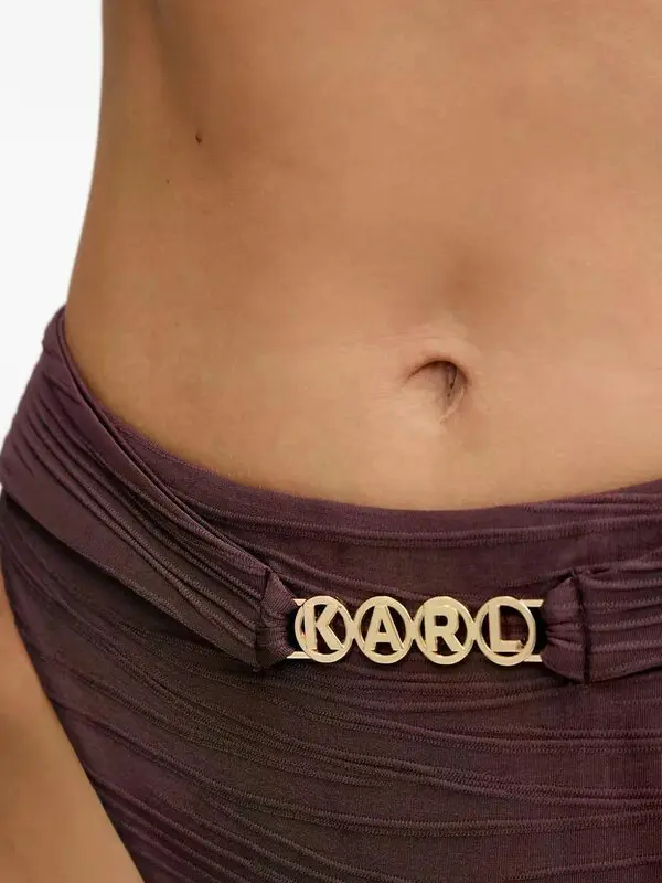 Karl Lagerfeld Logo Plaque Bikini Bottoms
