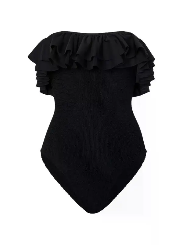 Hunza G Eloise Ruffled Swimsuit - Black