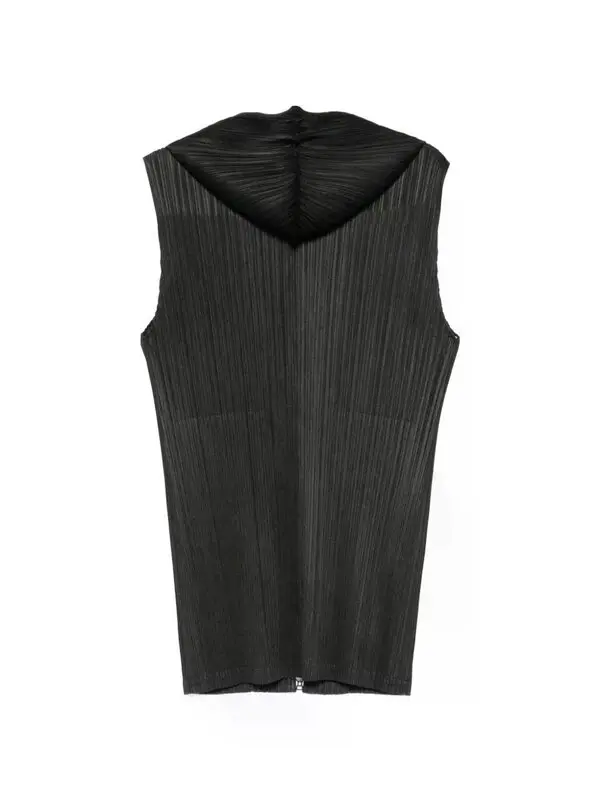 Issey Miyake Sleeveless Zip-up Hoodie - Black