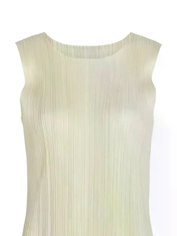 Issey Miyake Pleated Sleeveless Midi Dress - Neutrals