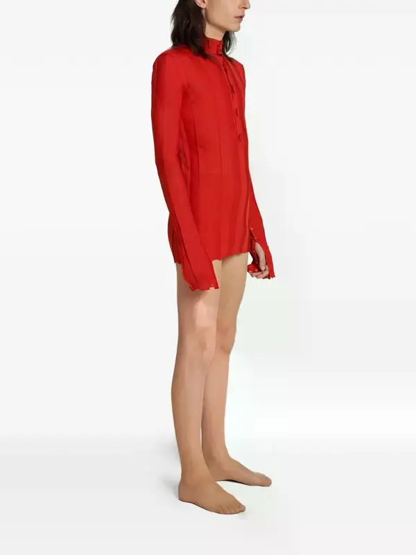 ROT Ribbed Silk Henley Sweater