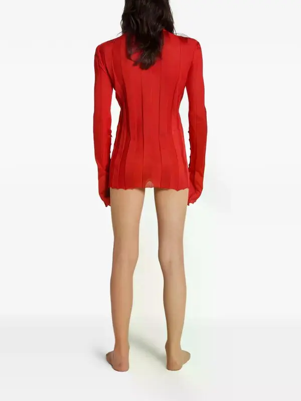 ROT Ribbed Silk Henley Sweater