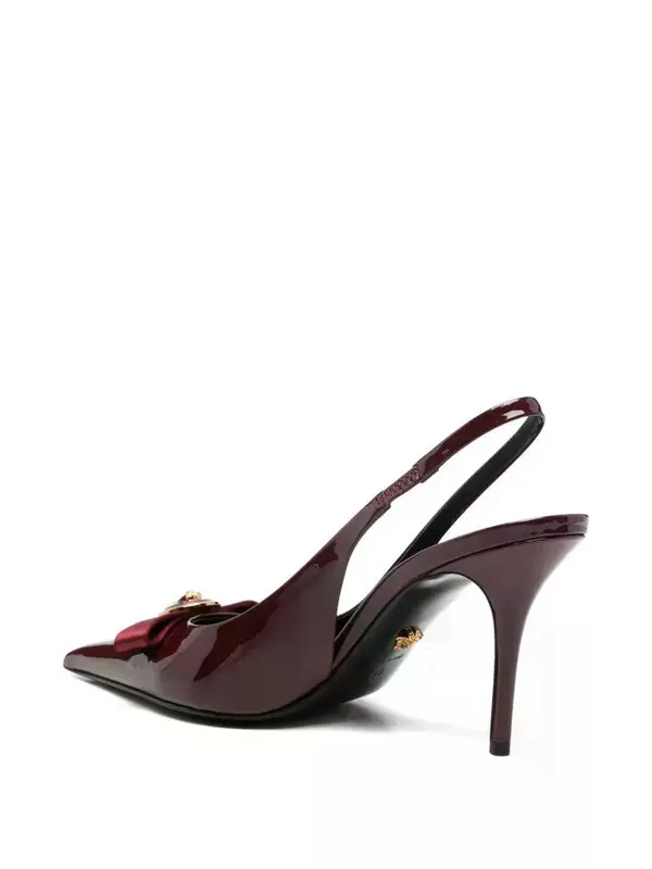 Versace Patent Leather Ribbon Slingback Pumps