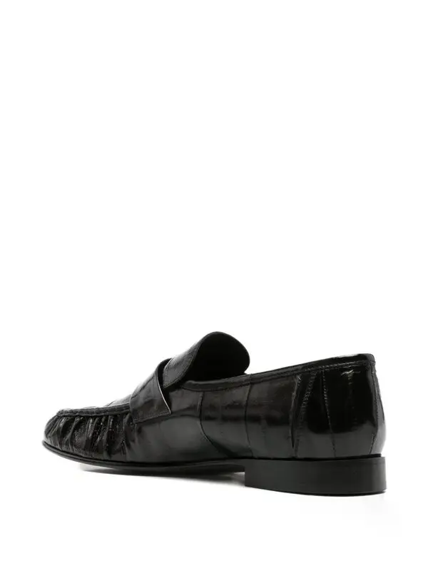 THE ROW Leather Ruffle Detail Loafers