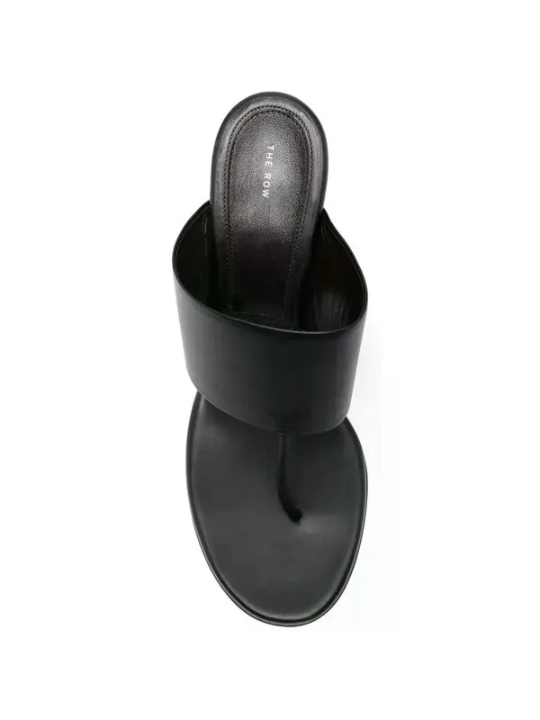 THE ROW Leather Sculpted Heel Sandals