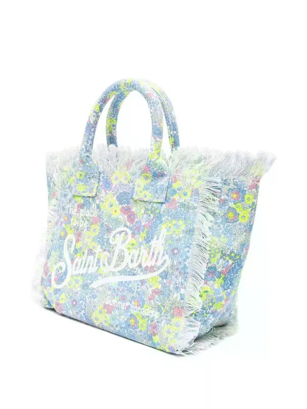 MC2 SAINT BARTH Floral Print Cotton Tote Bag - Blue