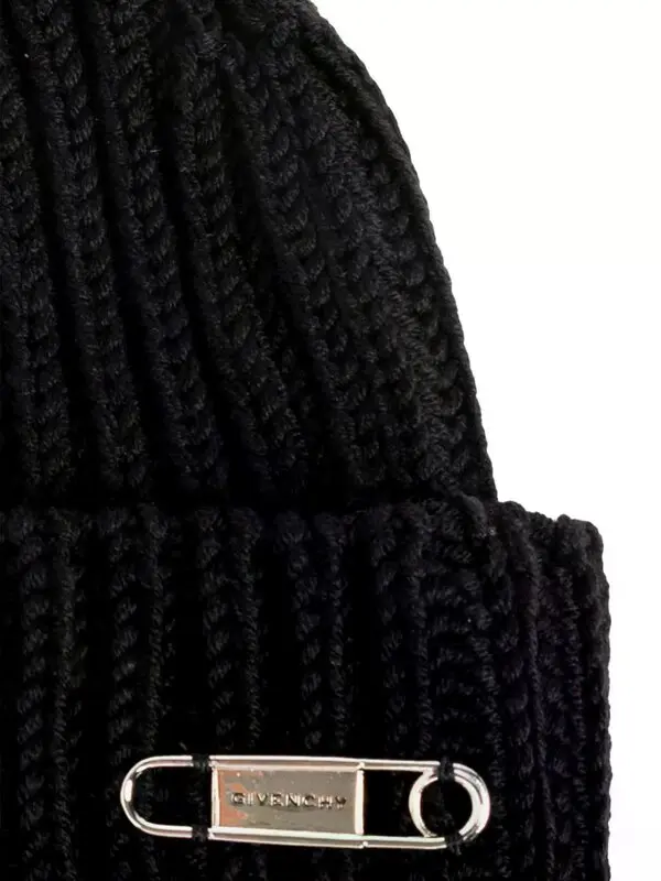 Givenchy Logo-plaque Ribbed Beanie Hat