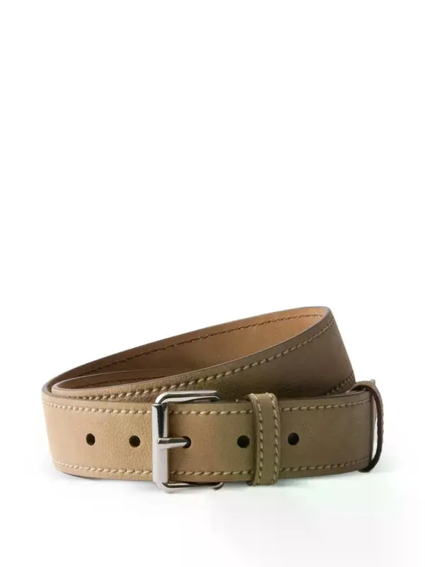 Prada Nubuck Leather Belt With Metal Buckle