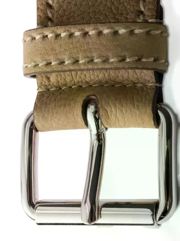 Prada Nubuck Leather Belt With Metal Buckle