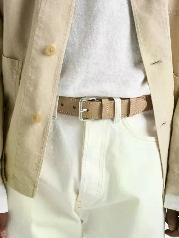 Prada Nubuck Leather Belt With Metal Buckle