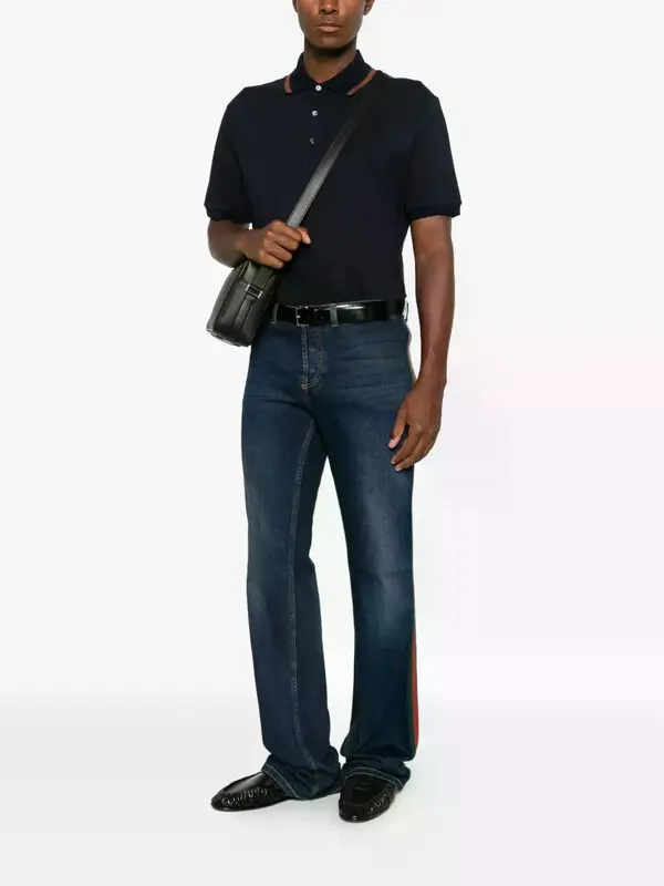 Gucci Web-stripe Piqué Polo Shirt