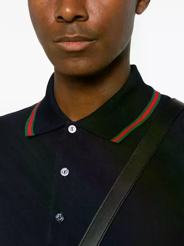 Gucci Web-stripe Piqué Polo Shirt