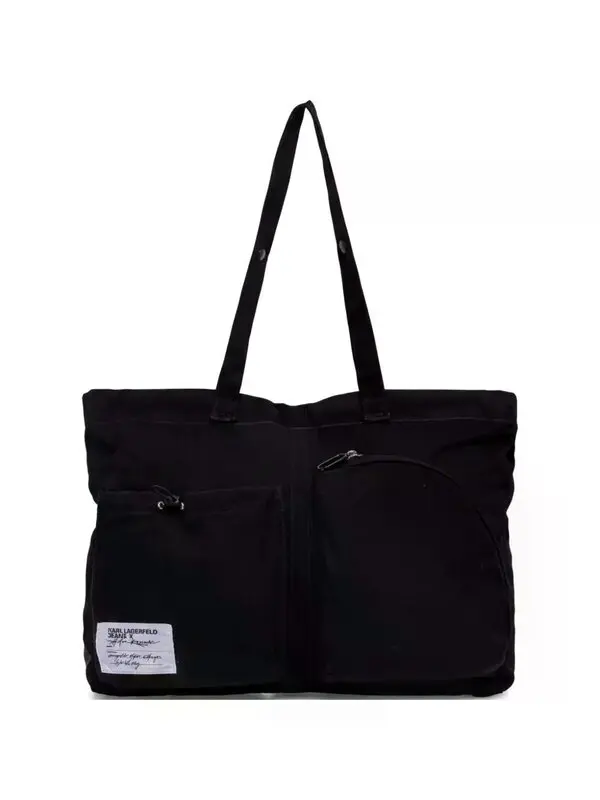 Karl Lagerfeld Logo-patch Pocket Tote Bag - Black