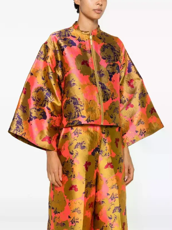 PSOPHIA Floral Jacquard Wide-sleeve Jacket