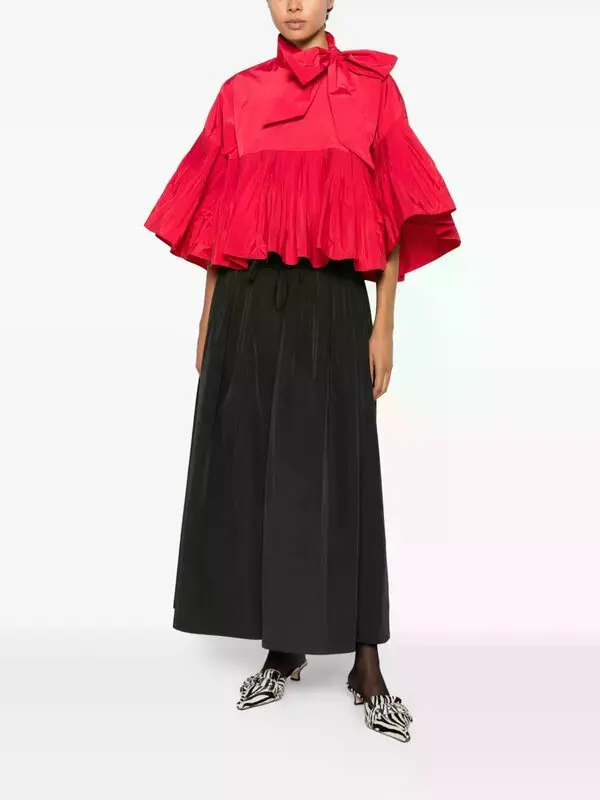 PSOPHIA Pleated Pussy-bow Cape